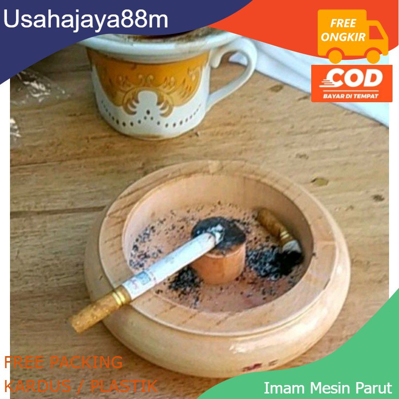Jual Asbak Kayu Unik Tempat Abu Rokok Awet Dan Tahan Lama Model Bulat ...
