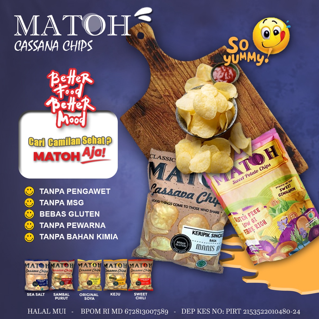 Jual Matoh Keripik Singkong Cemilan Sehat 75gr, Cassava Chips, no MSG, Gluten Free, Rasa ...