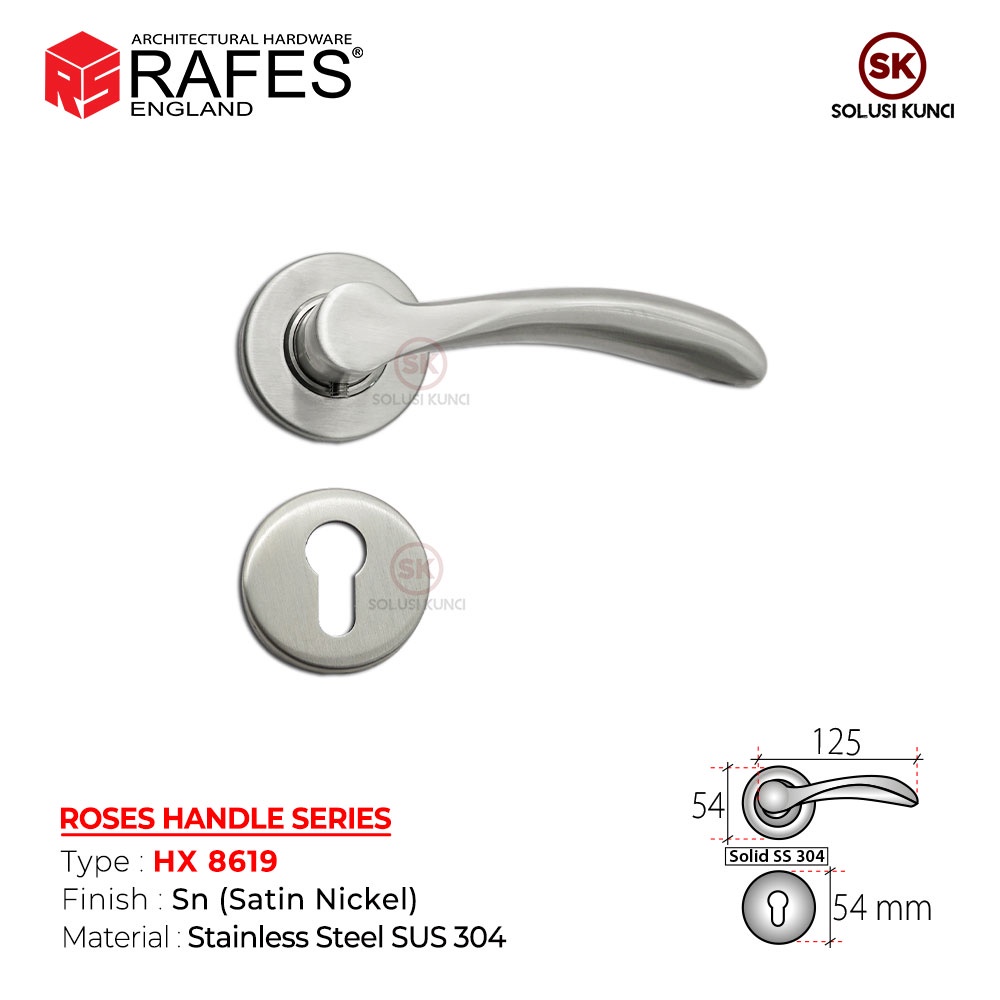 Jual Handle Pintu Roses RAFES ENGLAND Stainless Steel SUS 304 (HR 18 ...