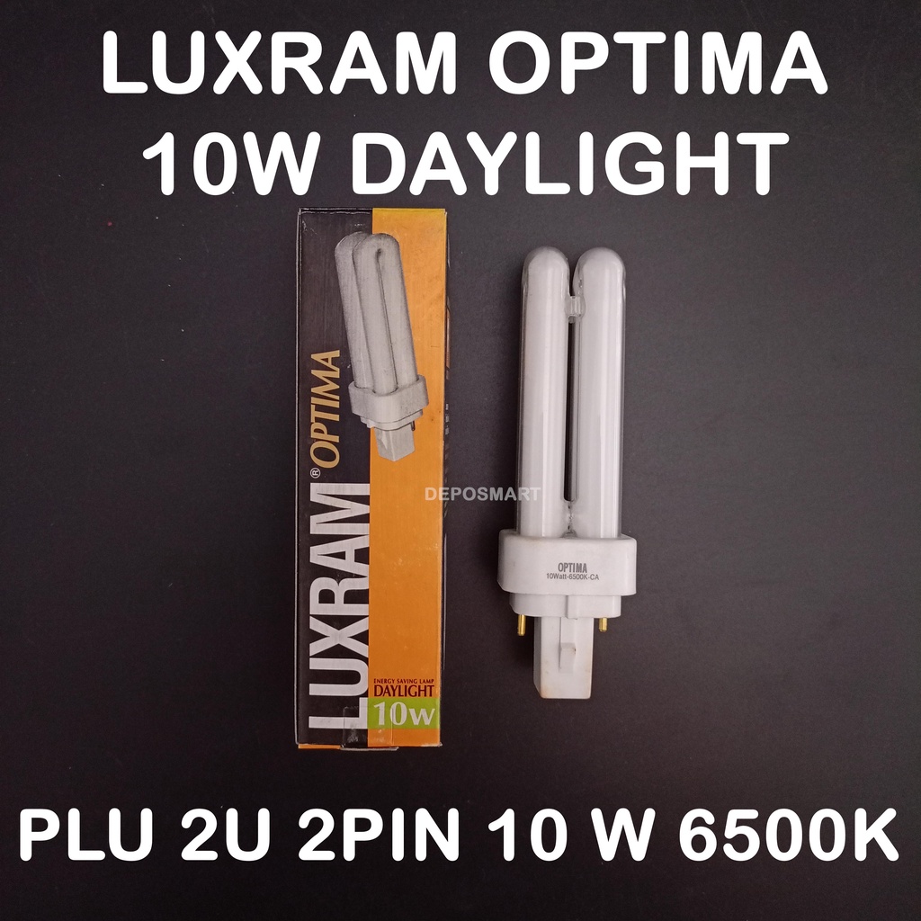 Jual LAMPU LUXRAM OPTIMA PL2U 2 PIN 10 WATT 6500K DAYLIGHT - LAMPU ...