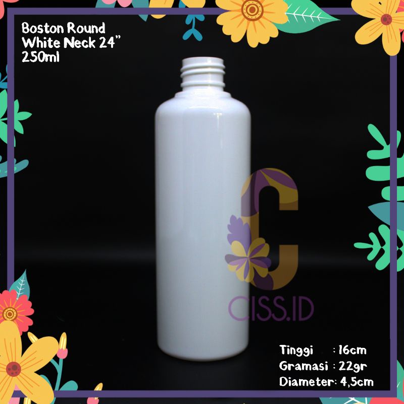 Jual BOTOL PLASTIK BR 250ML PUTIH TANPA TUTUP DOP PK WHITE NECK 24MM ...