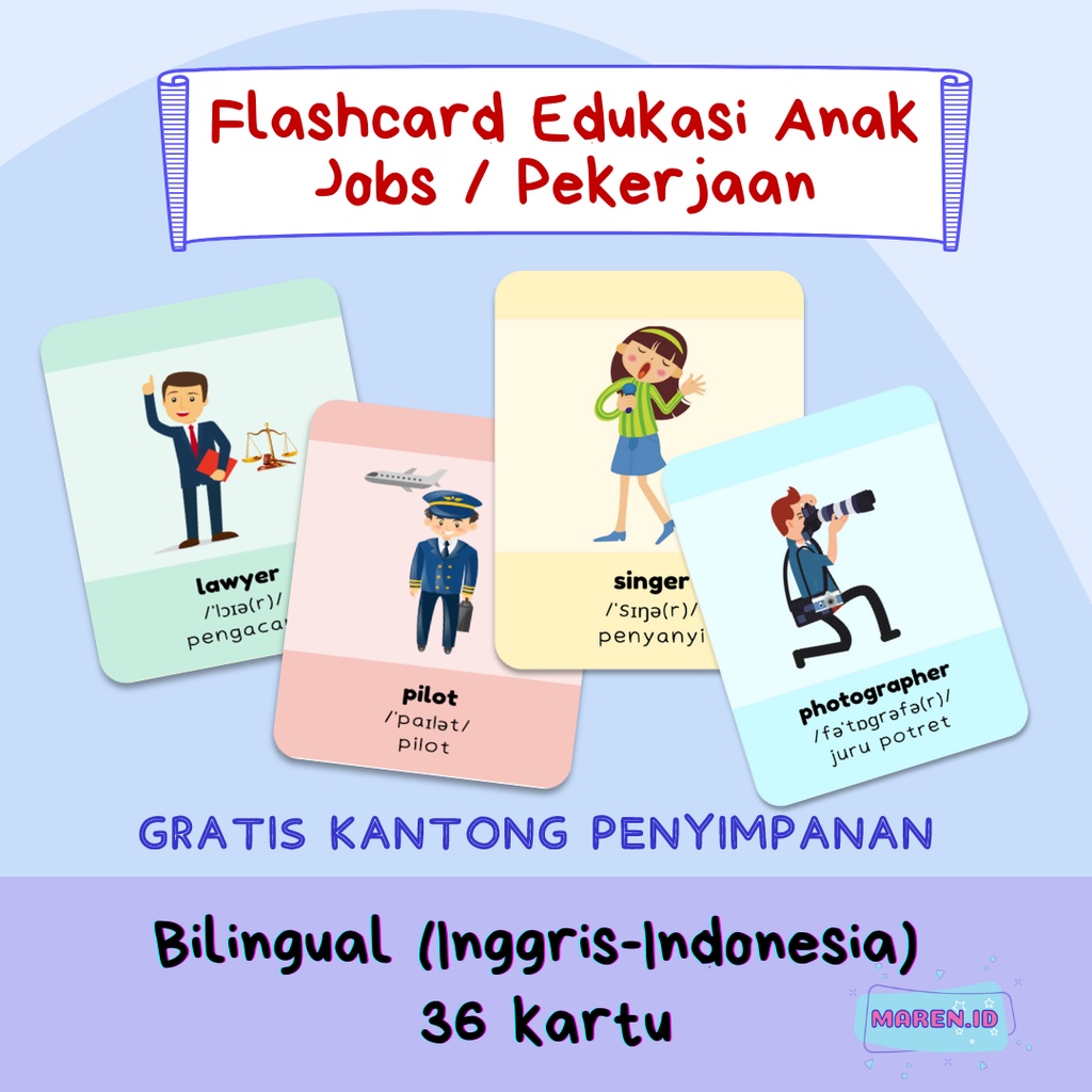 Jual Flashcards Flash Card Kartu Pintar Edukasi Anak Belajar Bilingual ...
