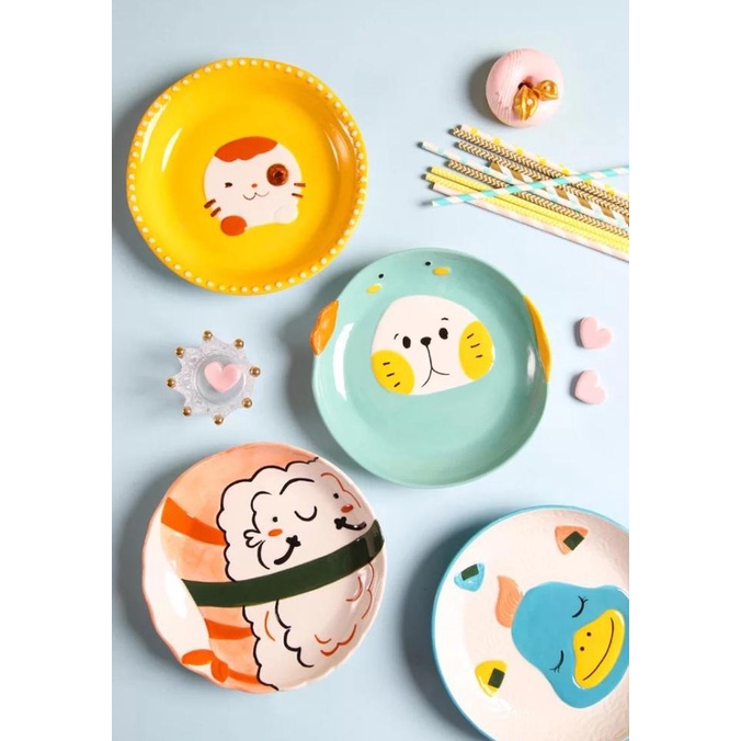 Jual Cartoon Character Plate / Piring Makan Anak Keramik Kartun Lucu ...