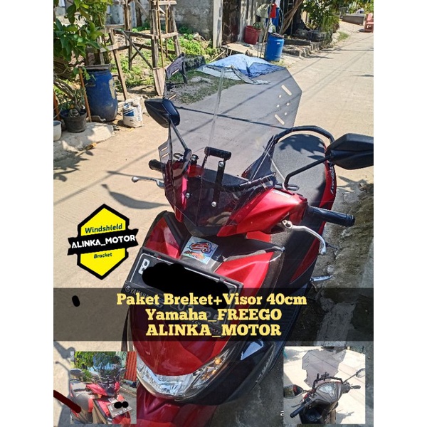 Jual PAKET Breket+ Visor 40cm V1 Yamaha FREEGO Yamaha GEAR modifikasi ...