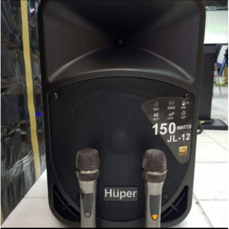 Jual Speaker Portabel Huper JL 12 Original 2 Mic Wireless | Shopee ...