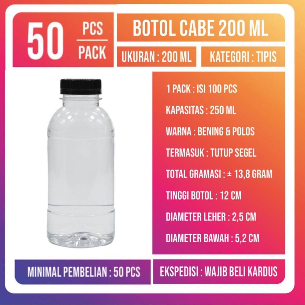 Jual [KODE PRODUK IHQDL8145] Botol Plastik 200 ml/Botol Cabe/Botol 200 ...