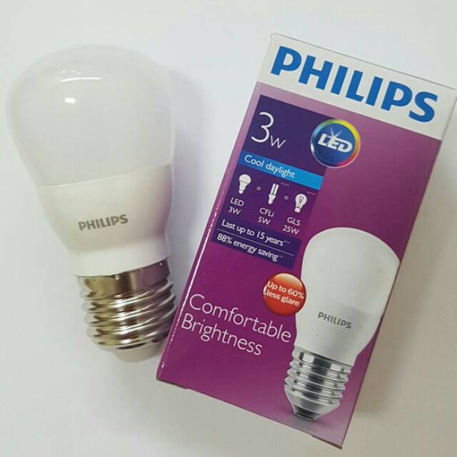 Jual Ori Lampu LED PHILIPS 3 Watt Putih Bohlam LED Philip 3W Garansi ...