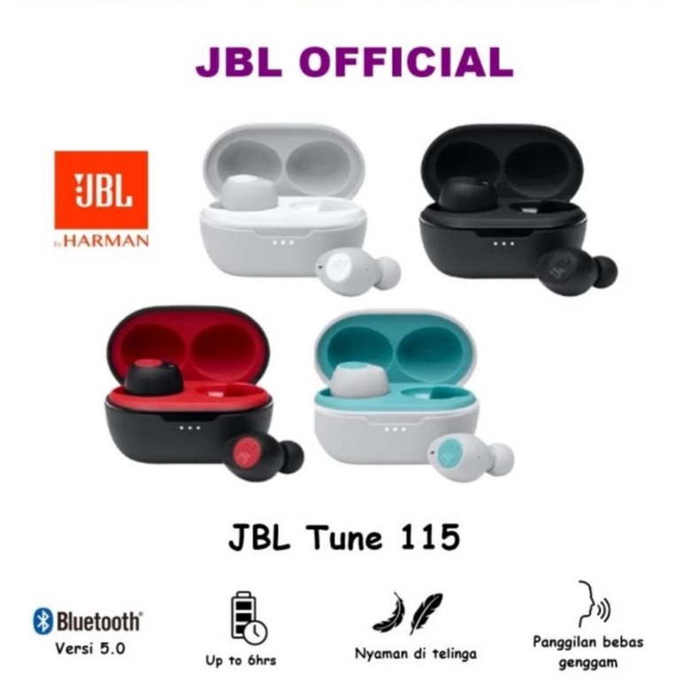Jual JBL T115 TWS Tune 115 True Wireless Earphones Garansi Resmi ...