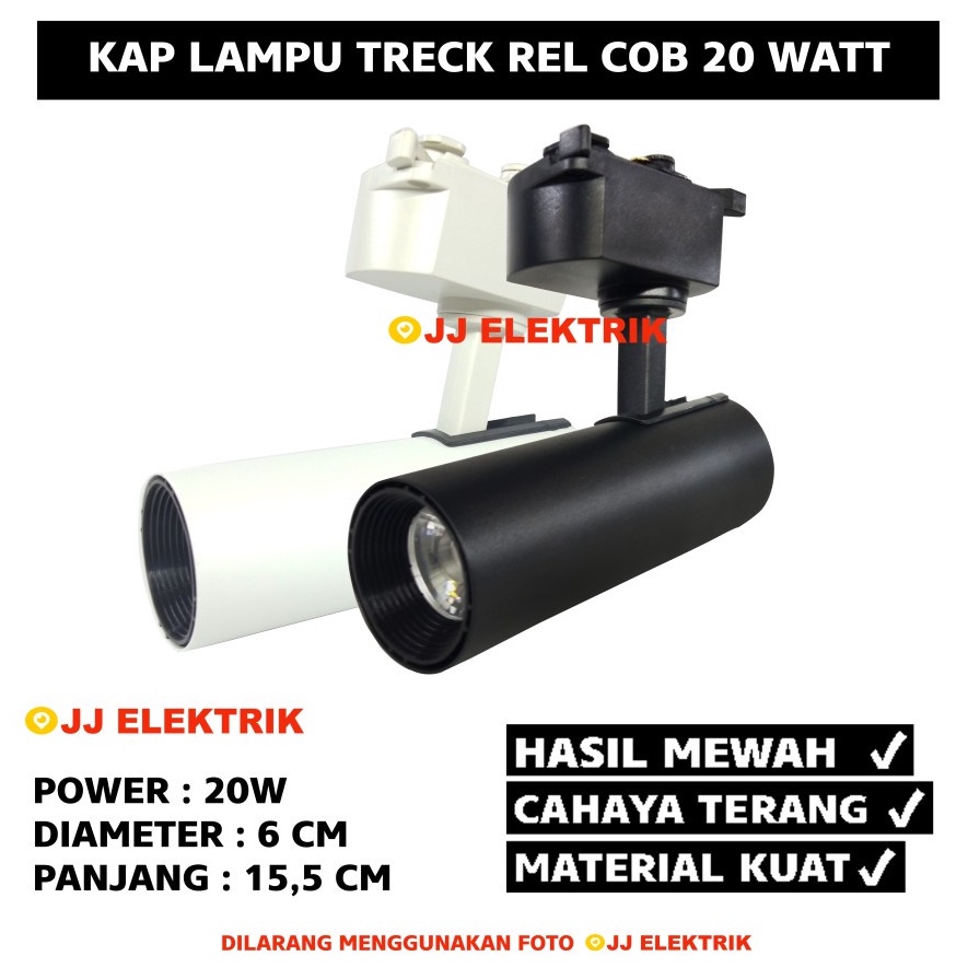 Jual Lampu Sorot Spot Rell Track Light Spotlight 20 Watt 20W LED COB ...