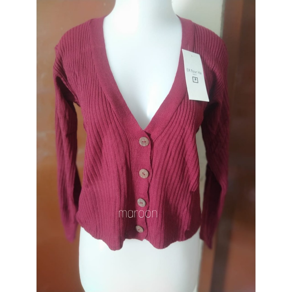 Jual CARDIGAN CROP RAJUT KARDIGAN CARDY RAJUT CROP TOP KOREA FASHION ...