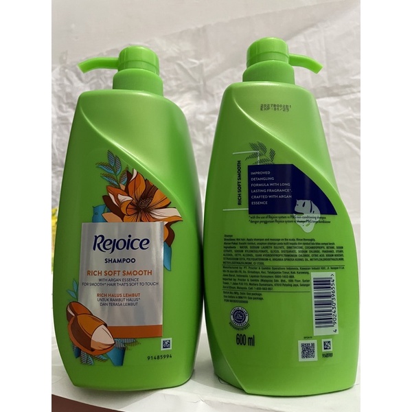 Jual REJOICE SHAMPOO 600ML RICH SOFT SMOOTH ORIGINAL TERMURAH SURABAYA | Shopee Indonesia