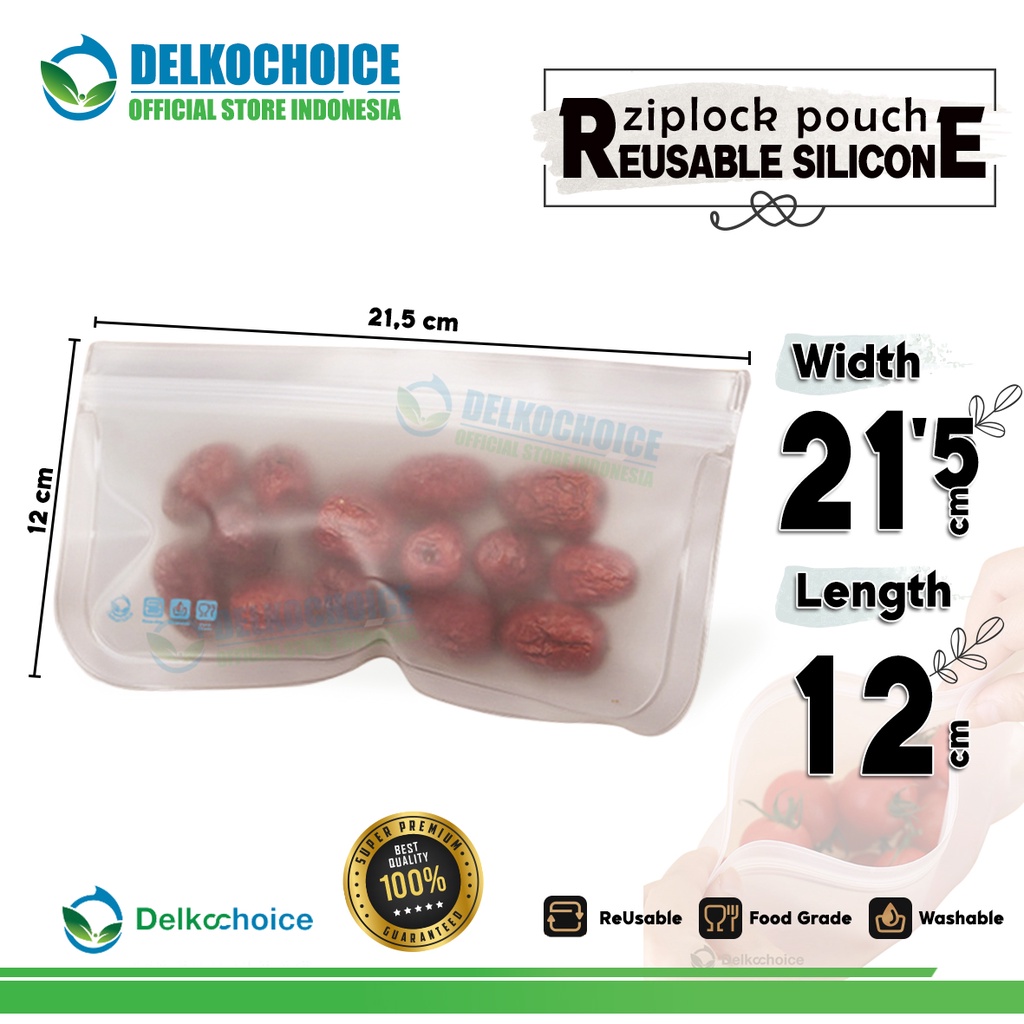Jual Reusable Silicone Ziplock Silikon Pouch Bag Plastik Klip ...