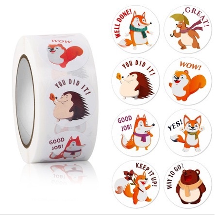 Jual (500 pcs) Sticker Stiker Setiker Roll Great Work Good Job Awesome ...