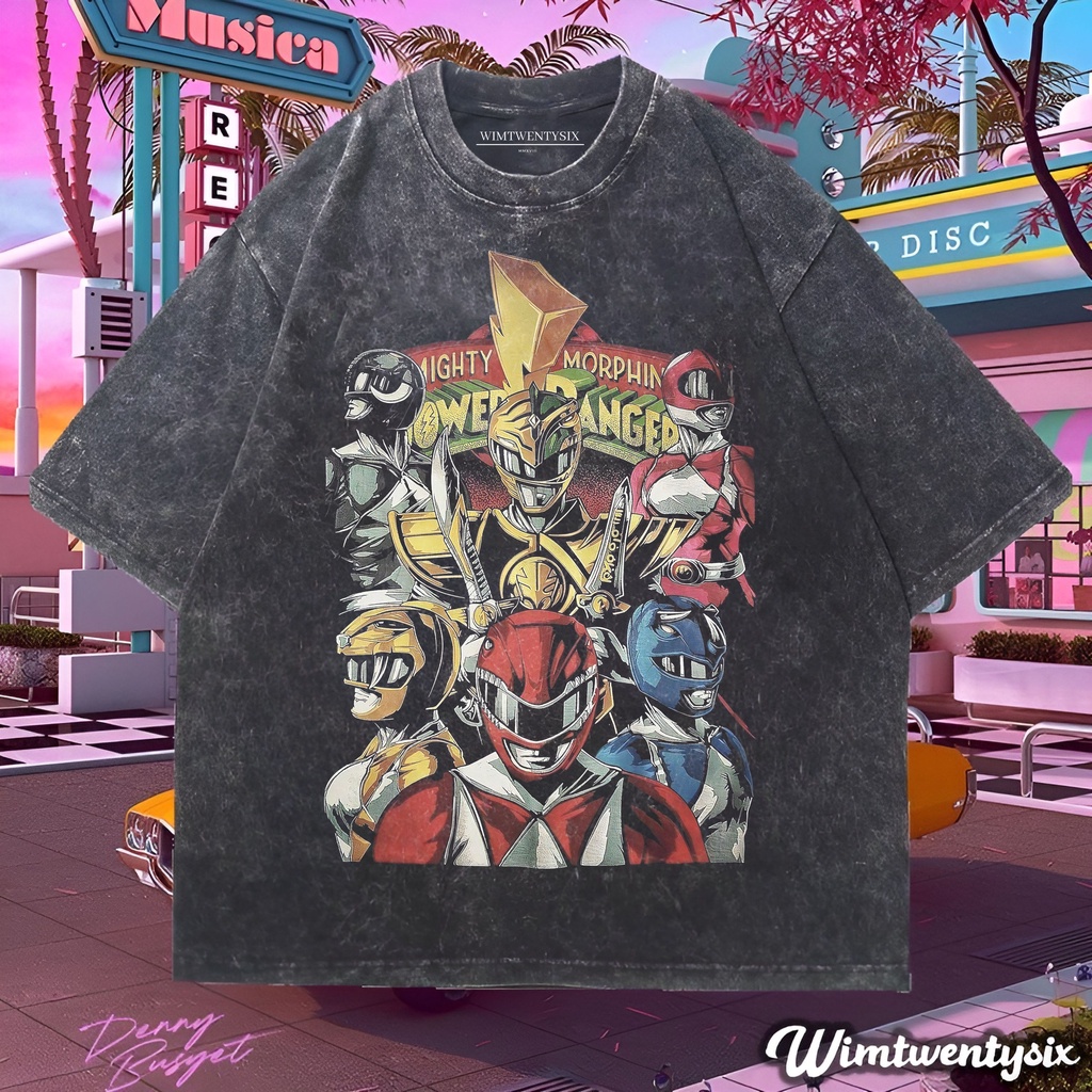Jual KAOS POWER RANGERS MOVIE WASHING VINTAGE TEE (OVERSIZE WASHED T ...