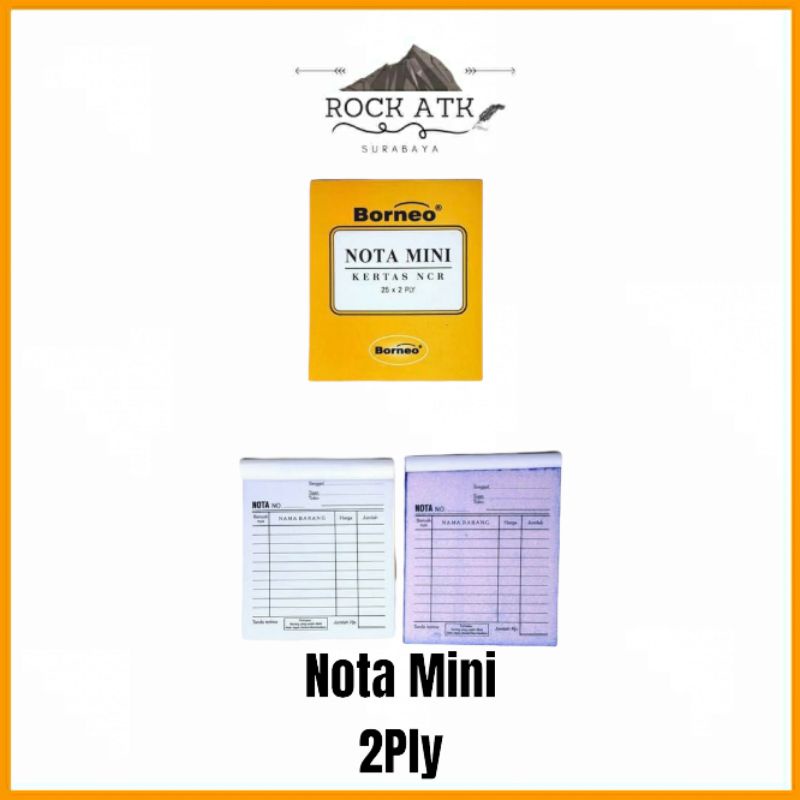 Jual Buku Nota Kontan Borneo Kecil 2 Ply NCR / Nota Kontan 2 Rangkap ...