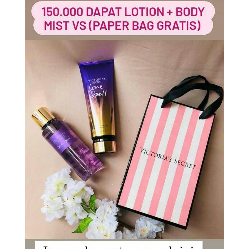 Jual Paket body mist & lotion VS love spell | Shopee Indonesia