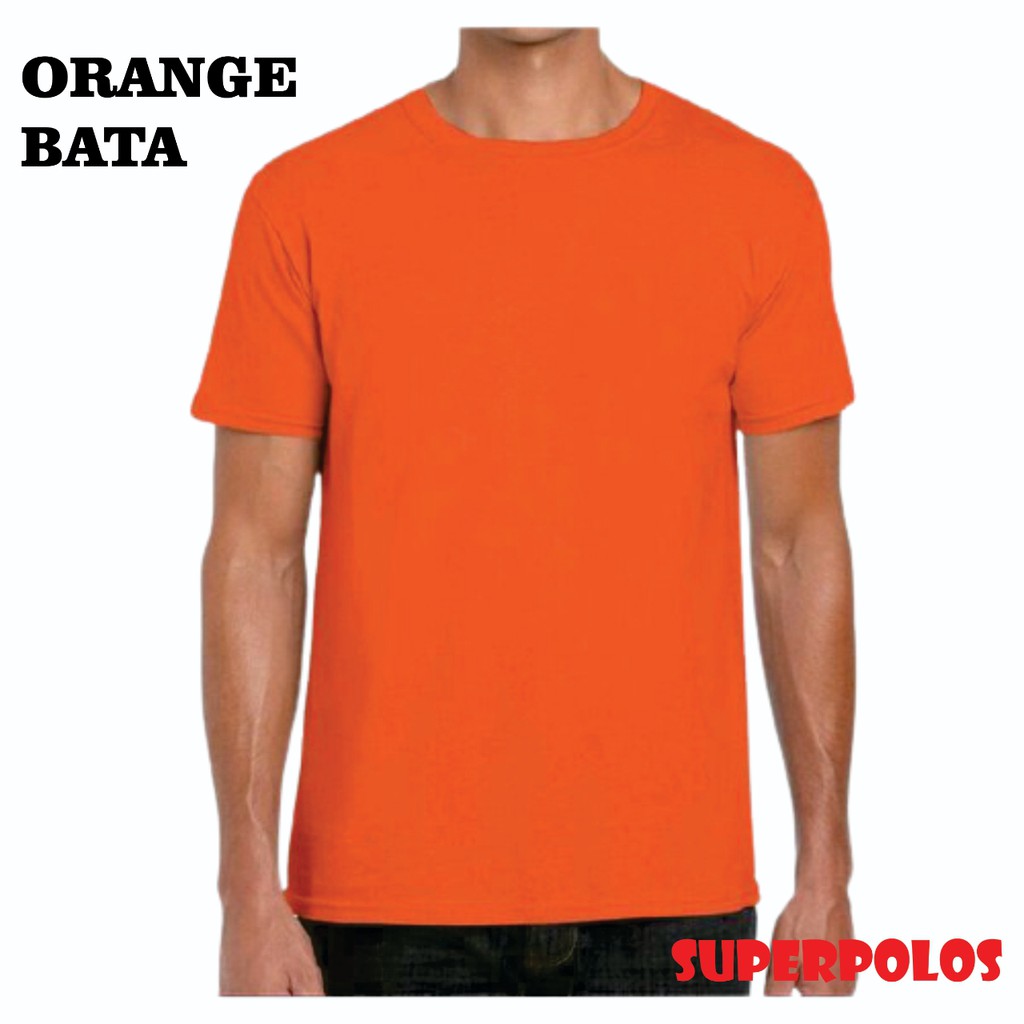 Jual ORANGE BATA PENDEK KAOS POLOS COMBED 30s KATUN PRIA & WANITA - PLS ...
