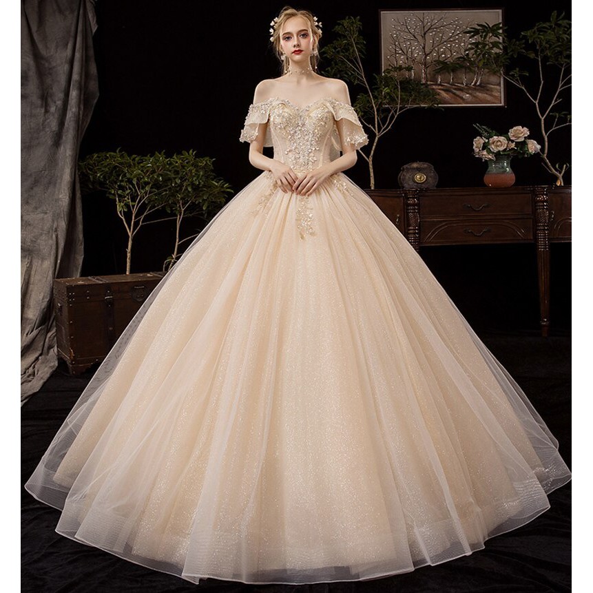 Jual Princess Ball Gowns Wedding Dress 2020 Luxury Lace Bride Dress Wedding Gowns Sweetheart ...