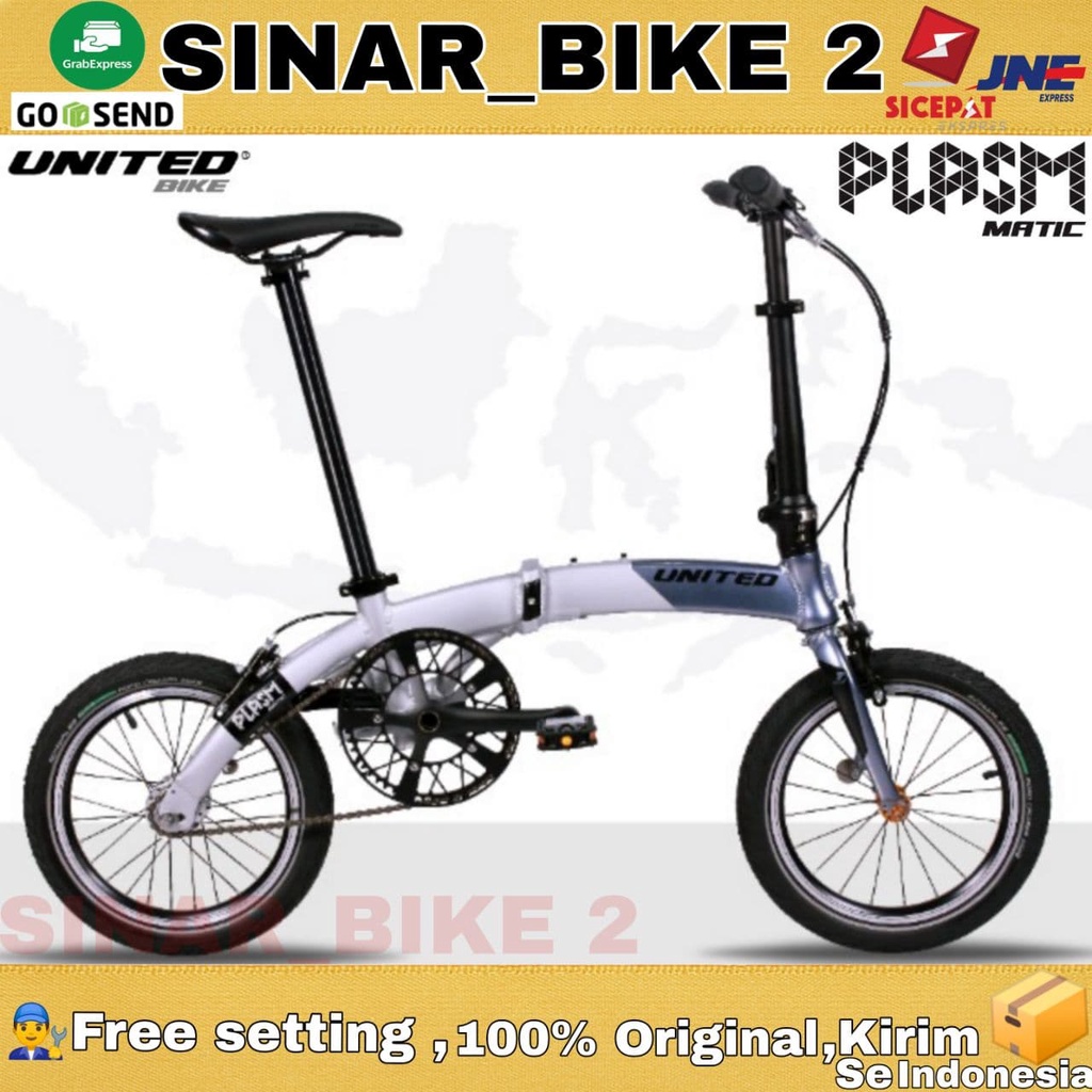 Jual Sepeda Lipat UNITED PLASM MATIC 16 Inch Alloy Internal Gear 2 ...