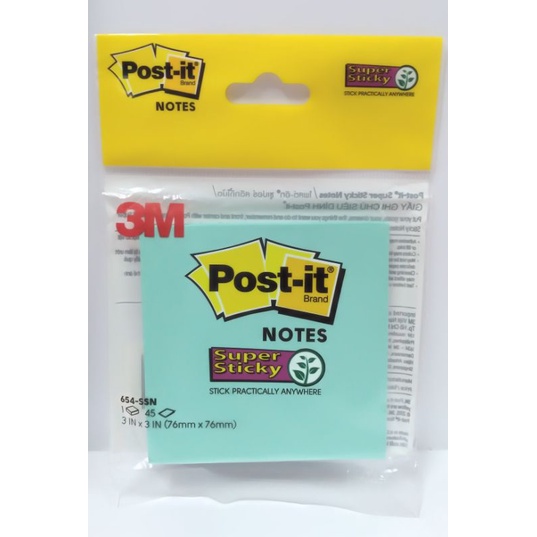 Jual 3M POST IT 654 SSN AQUA WAVE/MEMO STICKY NOTE | Shopee Indonesia
