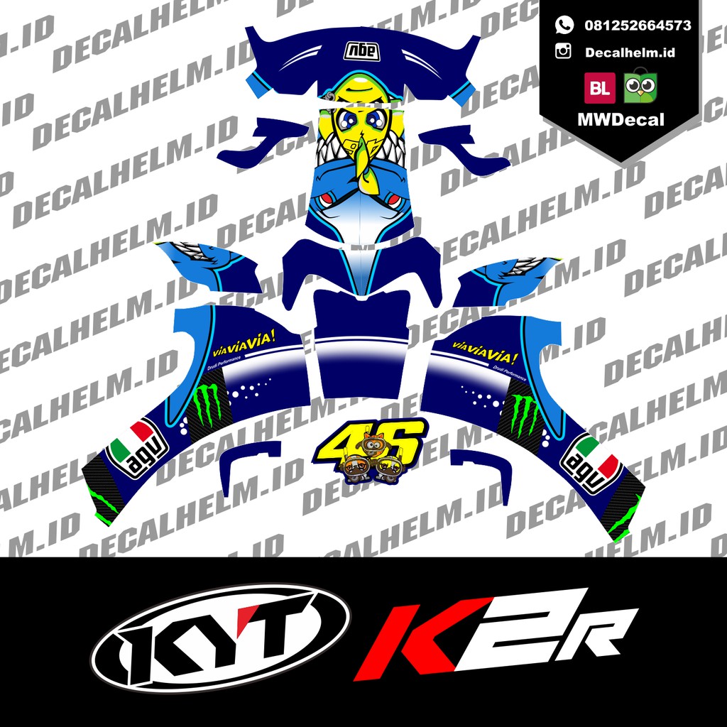 Jual Decal sticker helm KYT K2R misano | Shopee Indonesia