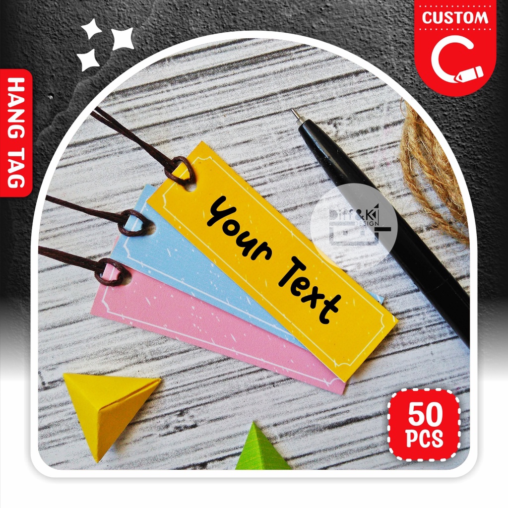 Jual Label Hang Tag Custom Persegi Panjang Warna Warni Produk Hampers ...