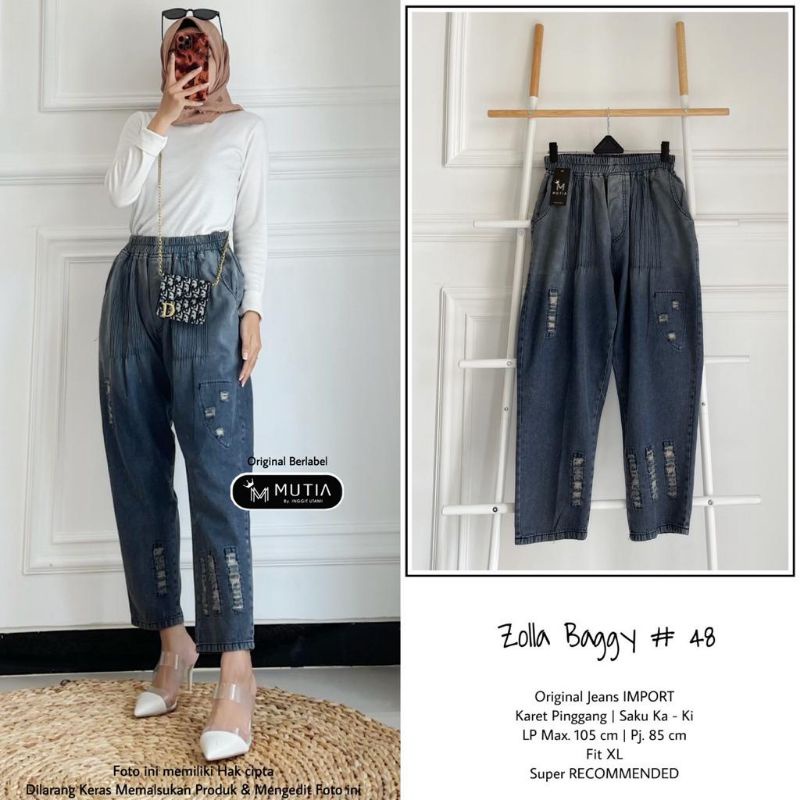 Jual ZOLLA #48 BAGGY PANTS BY MUTIA | CELANA BAGGY DENIM LP 105 CM FIT TO XL RECOMMENDED MARET ...