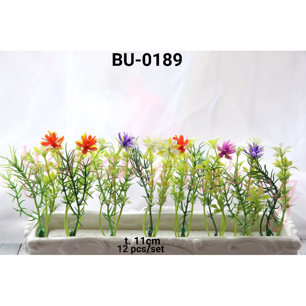 Jual BU-0189 Topper hiasan kue tart cake rumput bunga daun tanaman ...