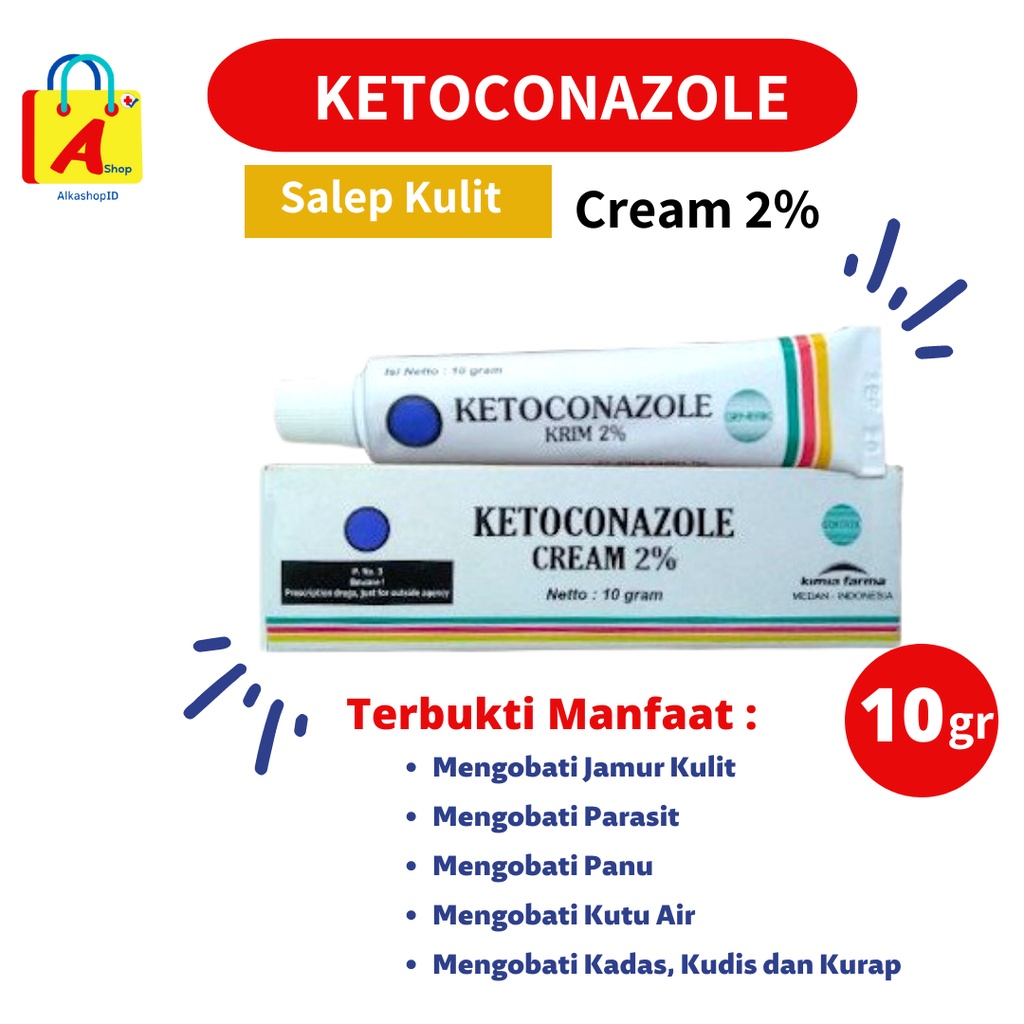 Jual salep Ketoconazole cream - salep panu - salep jamur - salep gatal Krim 2% 10g | Shopee ...