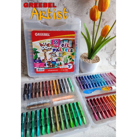 Jual Crayon Greebel 55 / Oil Pastel Greebel 55 Warna | Shopee Indonesia