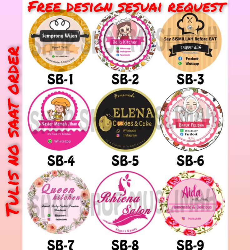 Jual DESAIN Cetak Label Sticker Stiker Logo Makanan Snack Bingkisan ...