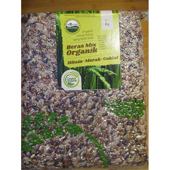 Jual BERAS CAMPUR WHOLE GRAIN LINGKAR ORGANIK 1KG - BERAS CAMPUR HITAM ...