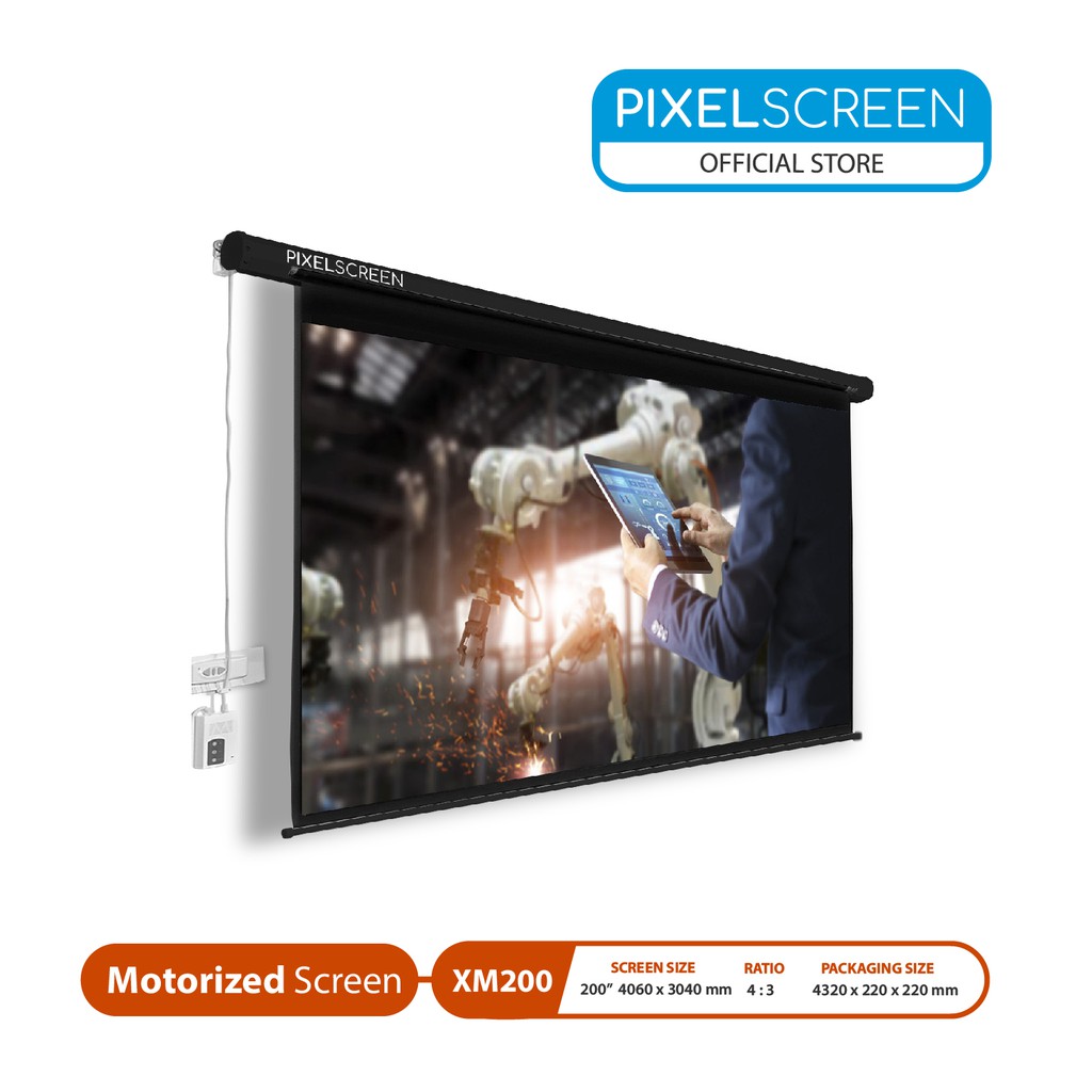 Jual Pixelscreen Screen Projector Motorized 200 inch | Shopee Indonesia