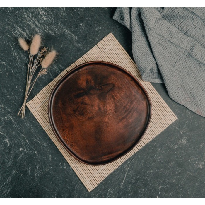 Jual Dorado Black Walnut Wooden Platter Square / Piring Wadah Kayu ...