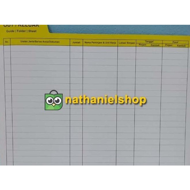 Jual TERBARU !!! [for sale] Out Indikator (Out Guide/Out Sheet) Arsip ...