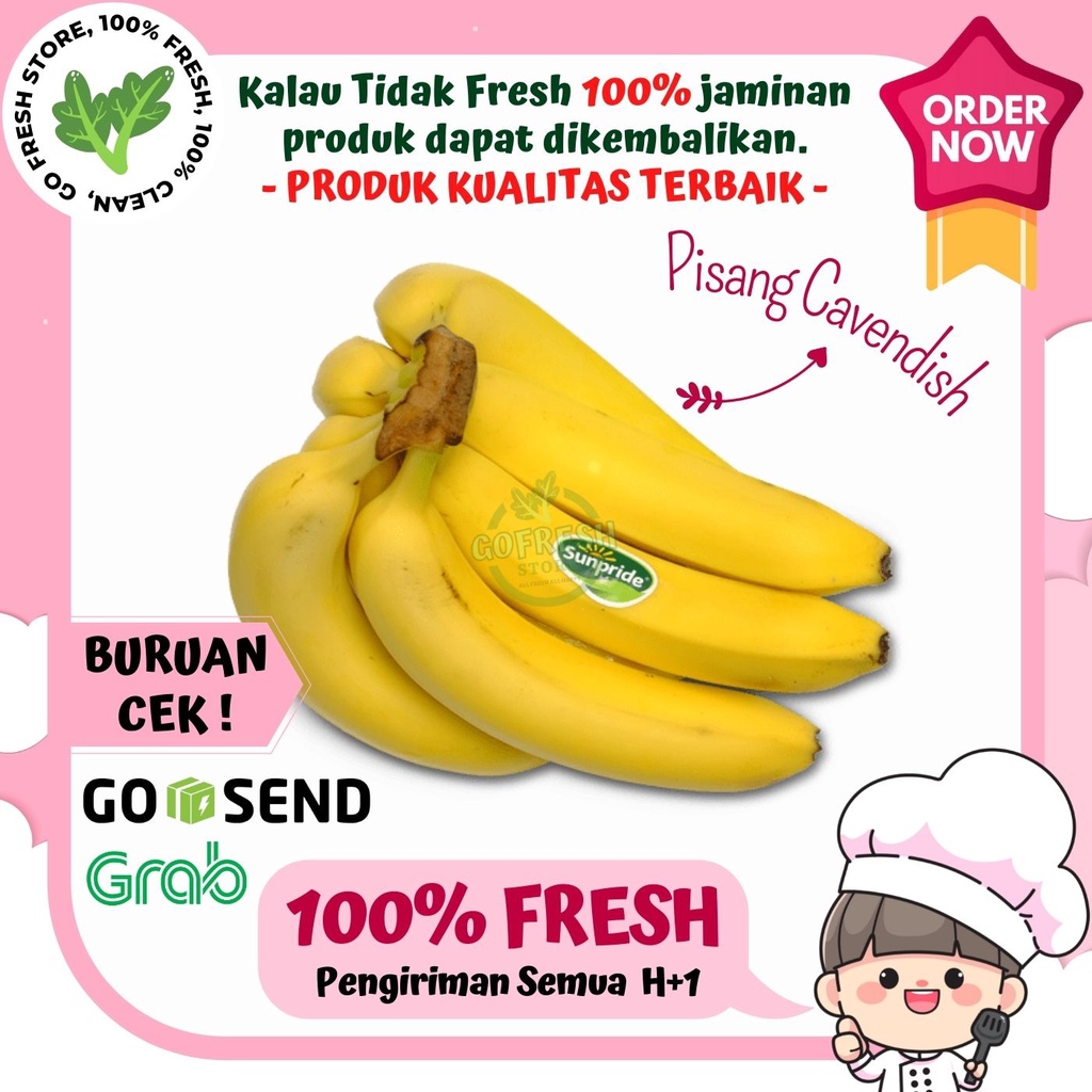 Jual PISANG CAVENDISH SUNPRIDE FRESH SEGAR 1 SISIR MURAH | Shopee Indonesia