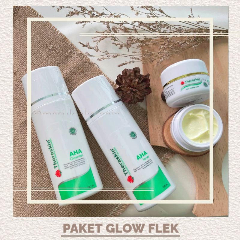 Jual PAKET GLOW FLEK THERASKIN ( KHUSUS WAJAH FLEK RINGAN, SEDANG DAN ...