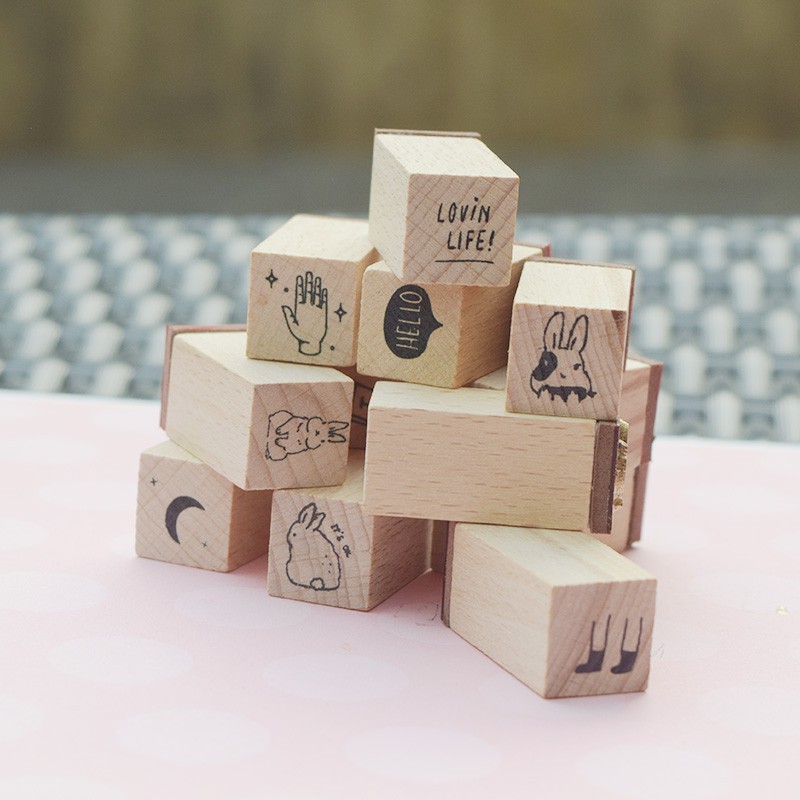 Jual LOVIN LIFE MINI WOOD STAMP / CAP STEMPEL KAYU KARET | Shopee Indonesia