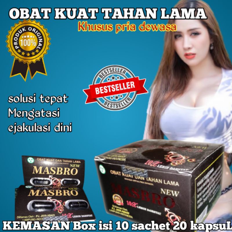 Jual kapsul kuat tahan lama MASBRO original produk // kemasan box isi 10 sachet 20 kapsul ...
