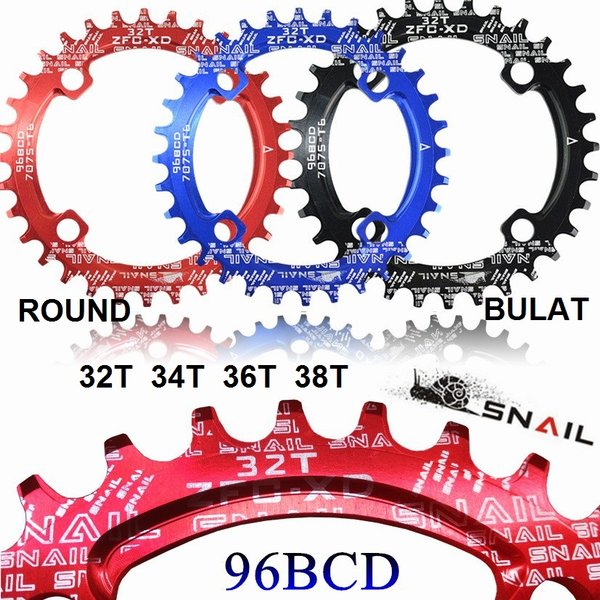 Jual CHAINRING 96 BCD 32T 34T 36T 38t BULAT NARROW CRANK CHAIN RING SNAIL XT 96bcd ROUND ...