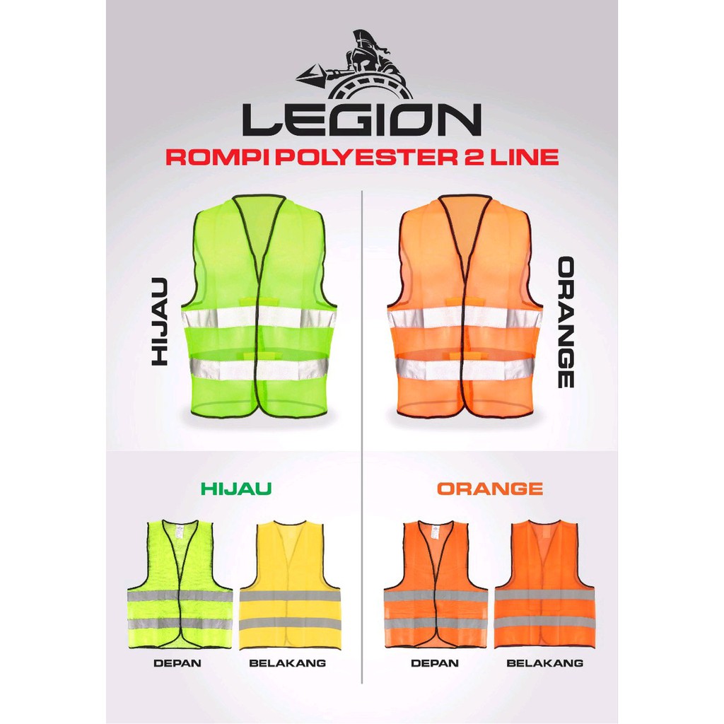 Jual rompi safety / rompi proyek safety vest rompi pengaman 2strip merk ...