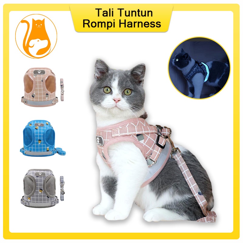 Jual Tali Kucing Harness Tali Tuntun Harness Hewan Anjing Kucing Model ...