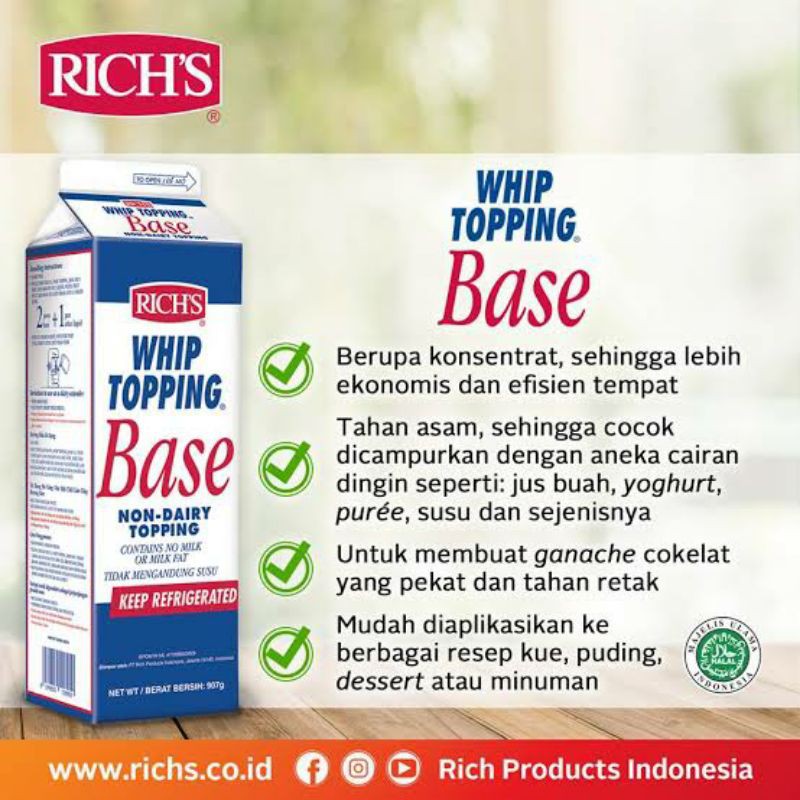 Jual Rich's Whip Topping Base 907 gram × 12 pcs | Shopee Indonesia