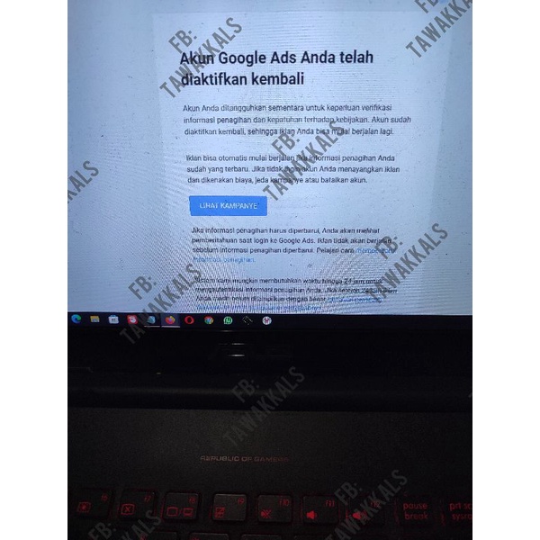 Jual Akun Google Ads Adwords Lolos Pengajuan Banding, Iklan Pasti Jalan ...