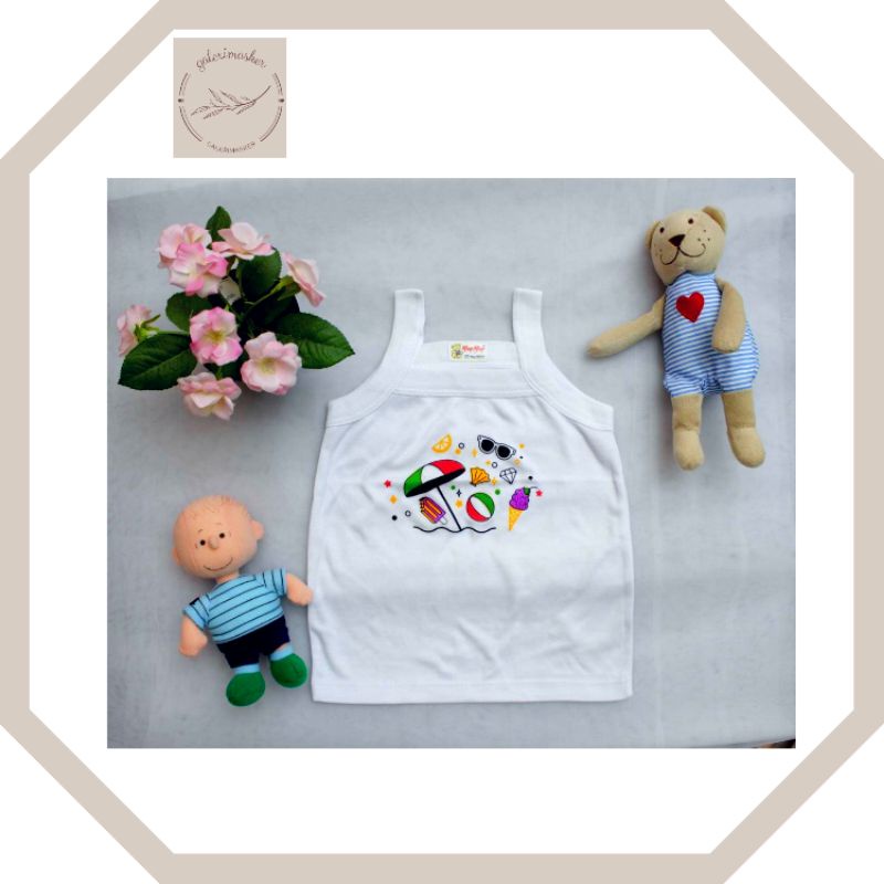 Jual Tingtop Anak Polos Dan Motif Sablon Putih Mey Mey (Kode Tr ...