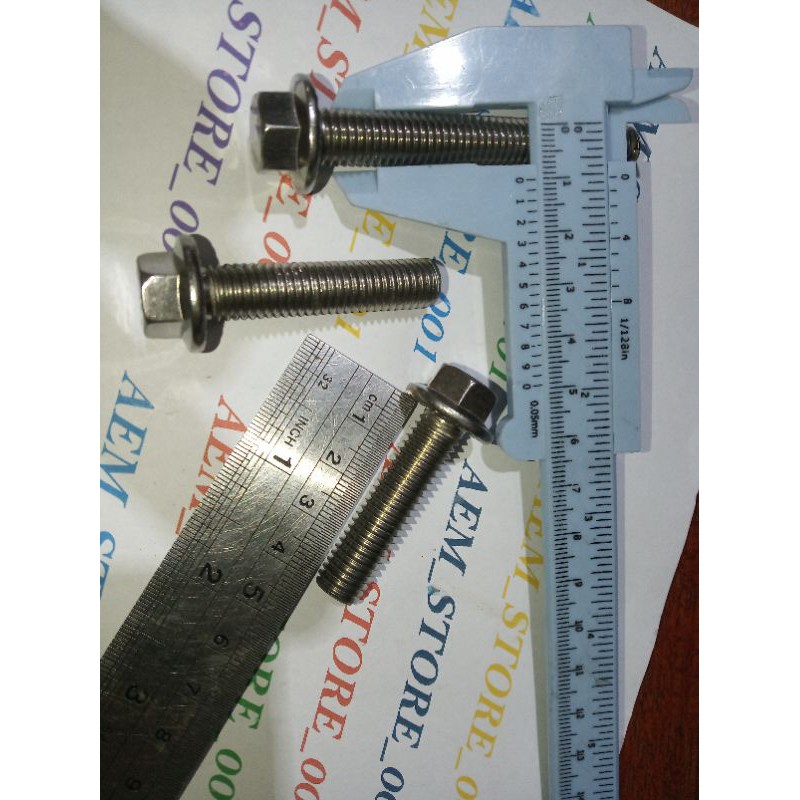 Jual Baut flange M10 x 40 (4cm) stainless 304 A2-70 | Shopee Indonesia