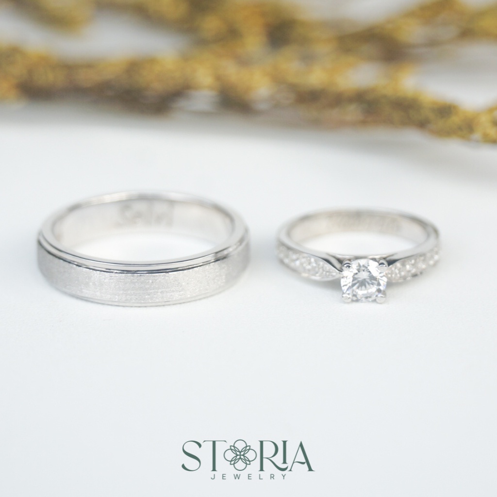 Jual Cincin Kawin Couple Perak Sterling Silver 925 SS-67 Nikah Tunangan ...