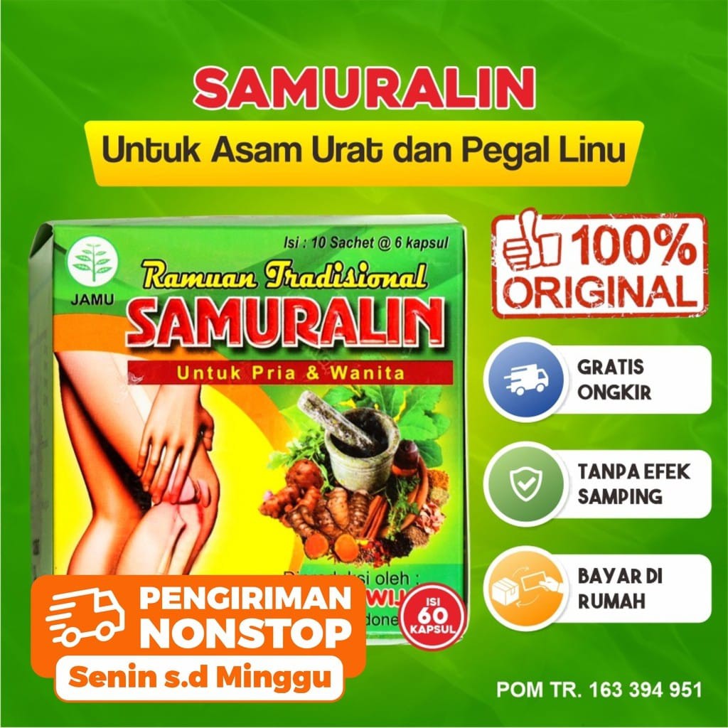 Jual Jamu Samuralin - Obat Herbal Nyeri Sendi Asam Urat Pegal Linu ...