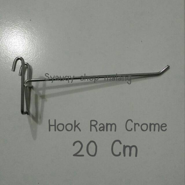 Jual Hook besi krom stik ram 20 cm atau besi display gantungan ...