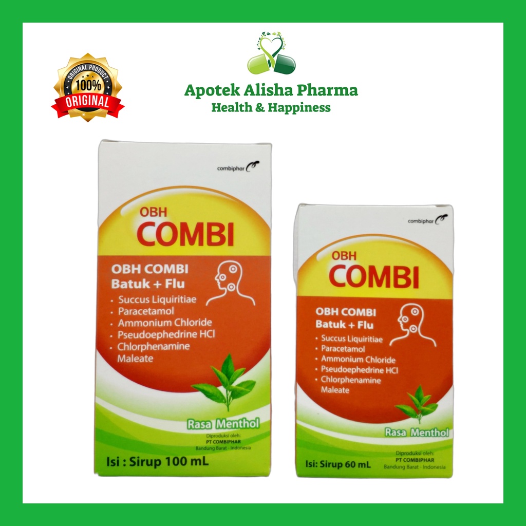 Jual OBH Combi Batuk Plus Flu Sirup 100ml dan 60ml Obat Batuk Hitam ...